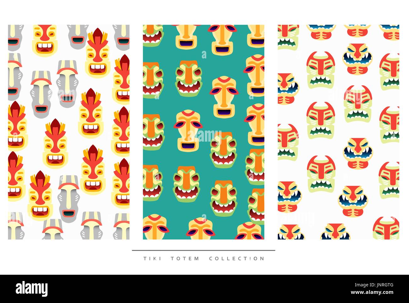 Pattern Tiki Totem in flat style vector illustration Stock Vector Image ...