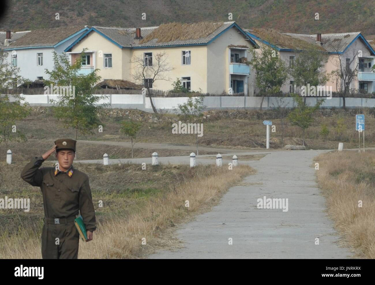 TOKYO, Japan - A soldier of the North Korean people's army salutes ...