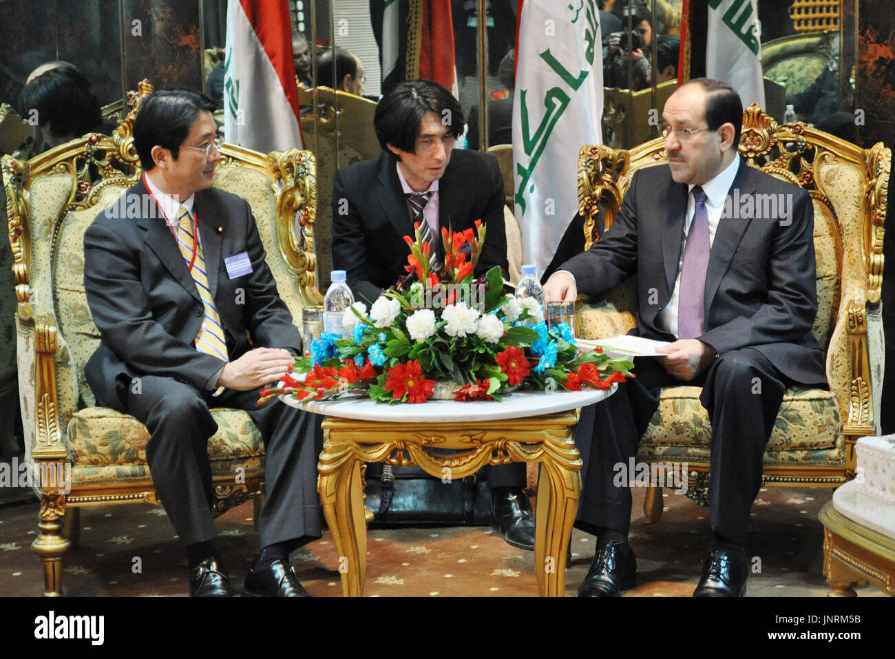 BAGHDAD, Iraq - Japanese Senior Foreign Minister Koichi Takemasa (L ...