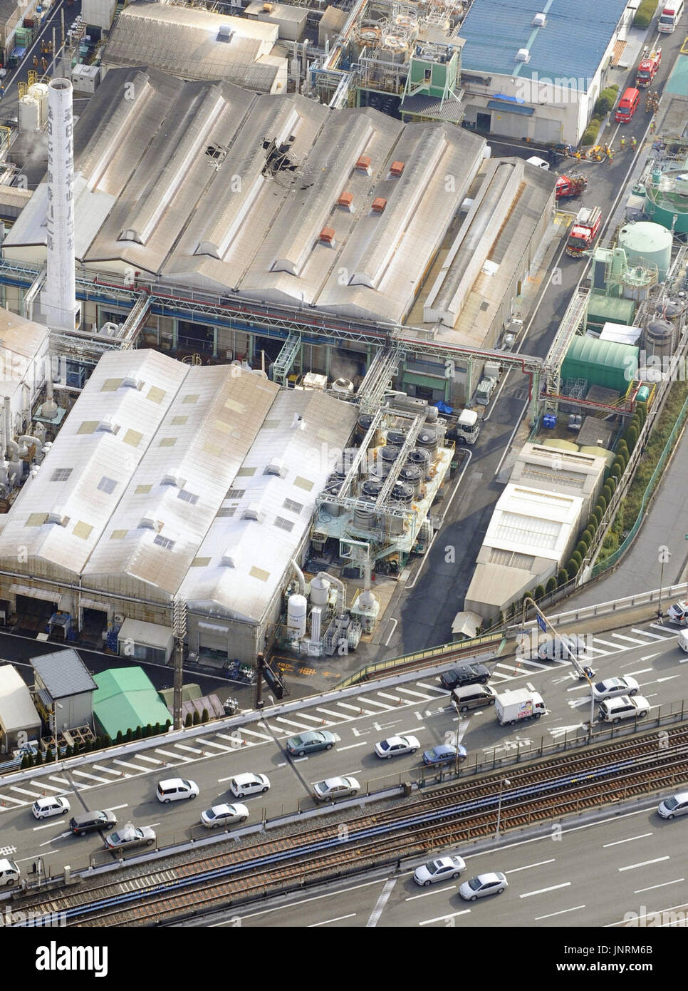 OSAKA, Japan - Aerial photo shows a chemical plant located near Shin ...