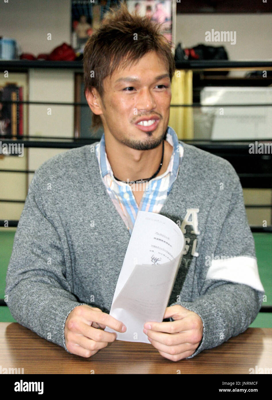 OSAKA, Japan - WBA super welterweight interim champion Nobuhiro Ishida ...
