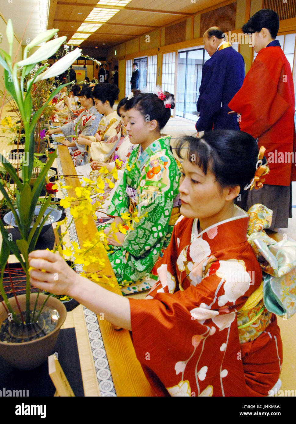 KYOTO, Japan - Women wearing kimono take part in the year's first ...