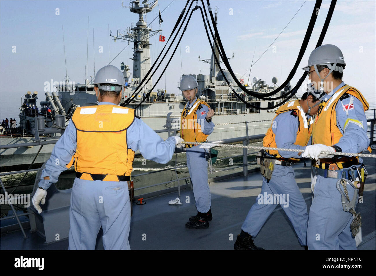 ABOARD THE MASHUU, Arabian Sea - The crew of the Japanese fleet support ...