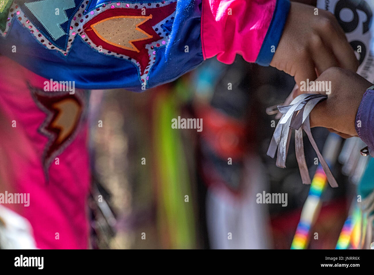 Native aboriginal dancers fist bump at the Tsuu T'ina Nation Powwow in ...