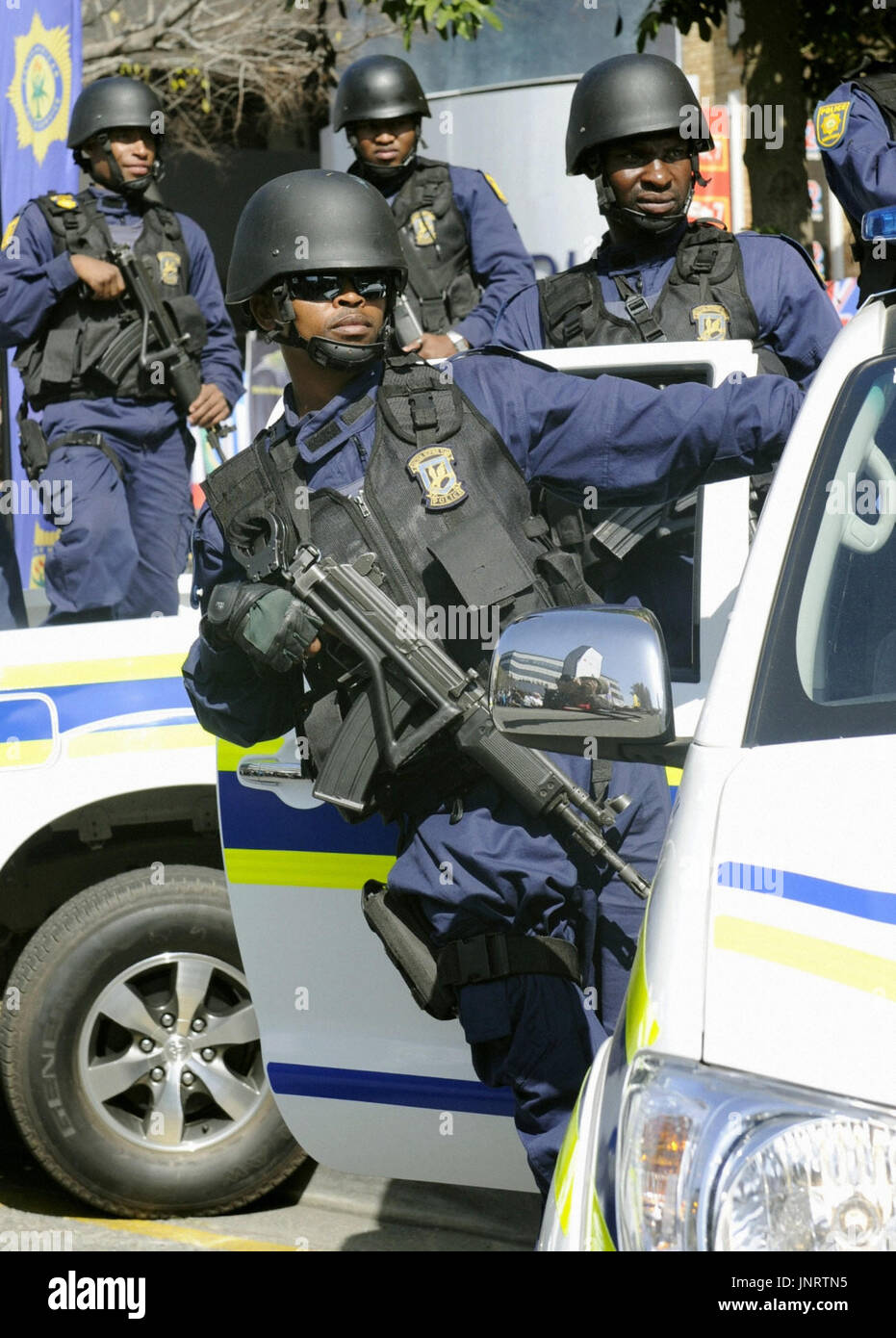 JOHANNESBURG, South Africa - Police officers take part in security ...