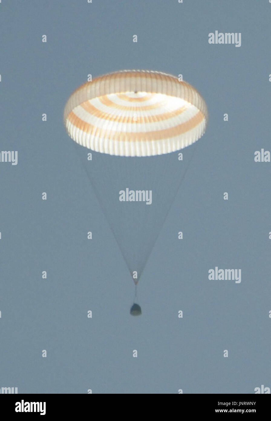 ARKALYK, Kazakhstan - The Soyuz spacecraft carrying Japan's Soichi ...