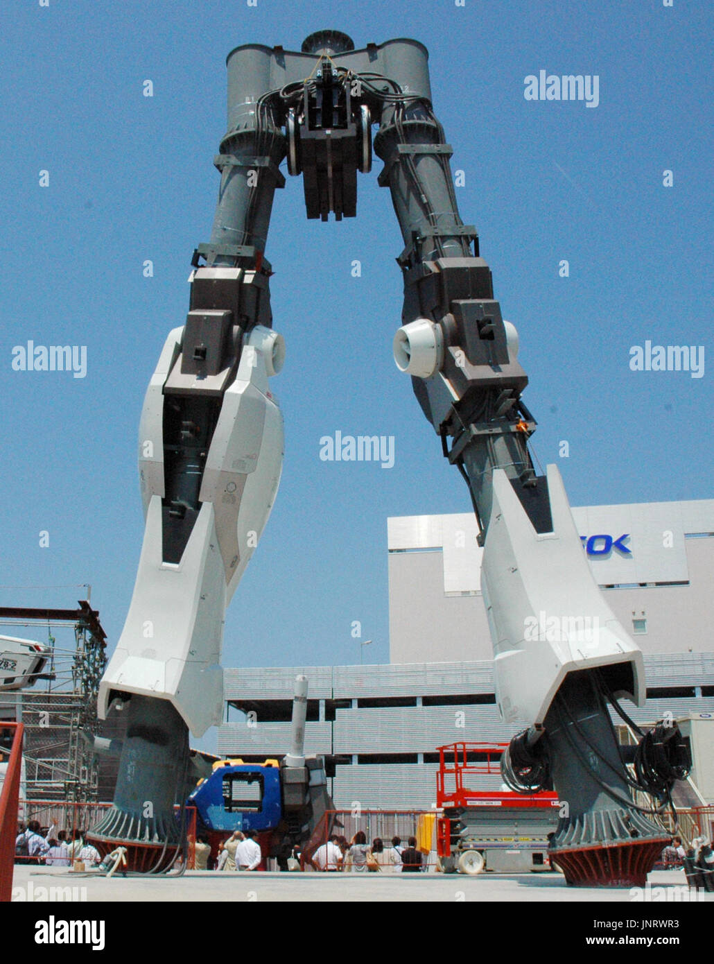 SHIZUOKA, Japan - People admire foot and leg components of the Gundam ...