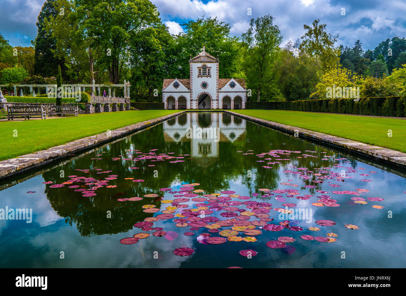 Lily Pond, Bodnant Gardens, North Wales Stock Photo - Alamy