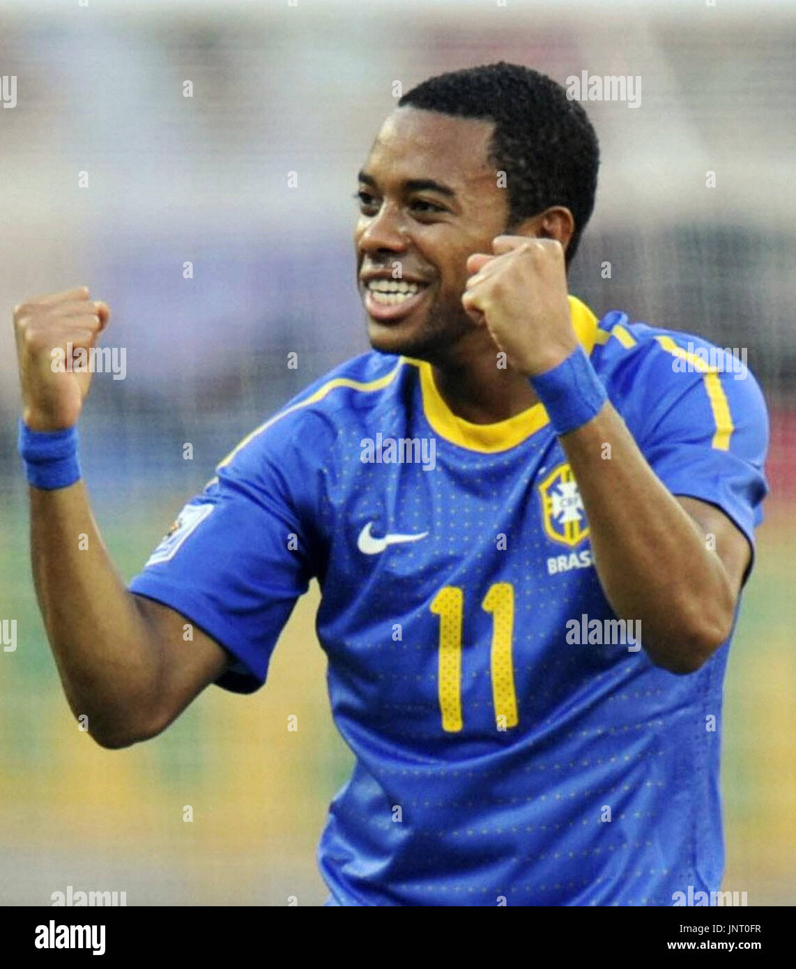 PORT ELIZABETH, South Africa - Brazil striker Robinho celebrates after ...