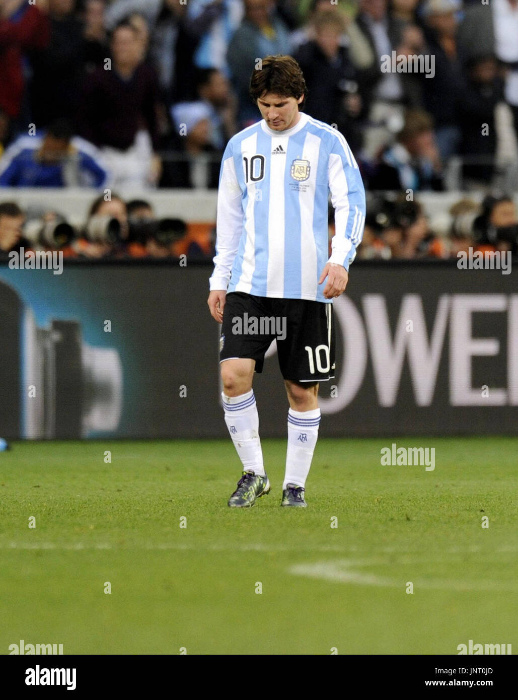 CAPE TOWN, South Africa - Argentina striker Lionel Messi reacts as he ...