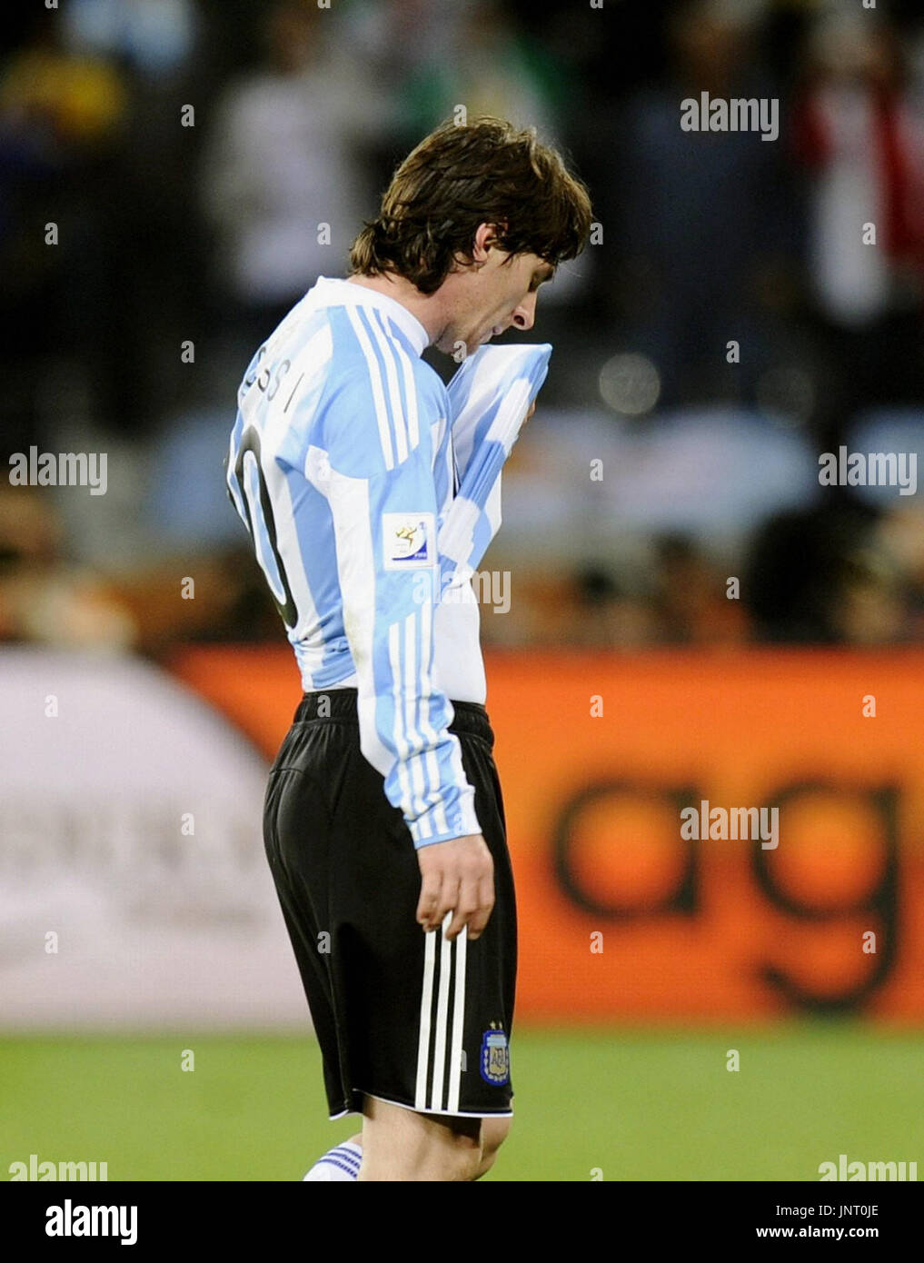CAPE TOWN, South Africa - Argentina striker Lionel Messi reacts as he ...