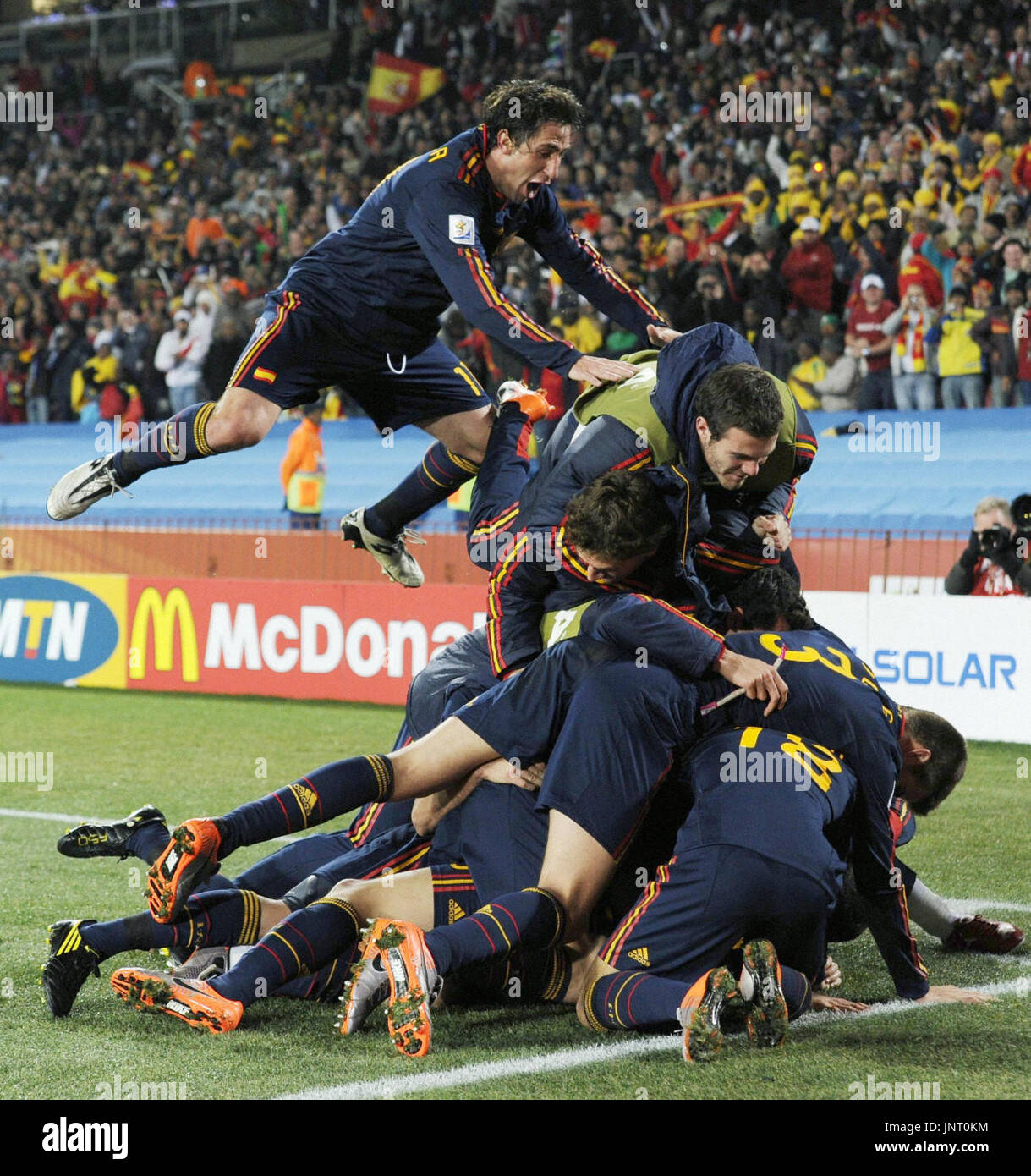 JOHANNESBURG, South Africa - Spain defender Joan Capdevila (left, top ...