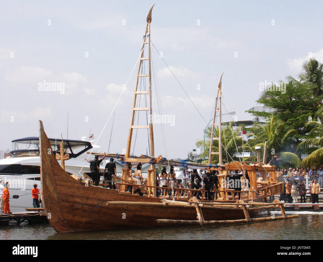 JAKARTA, Indonesia - The ''Spirit of Majapahit,'' a ship representing ...