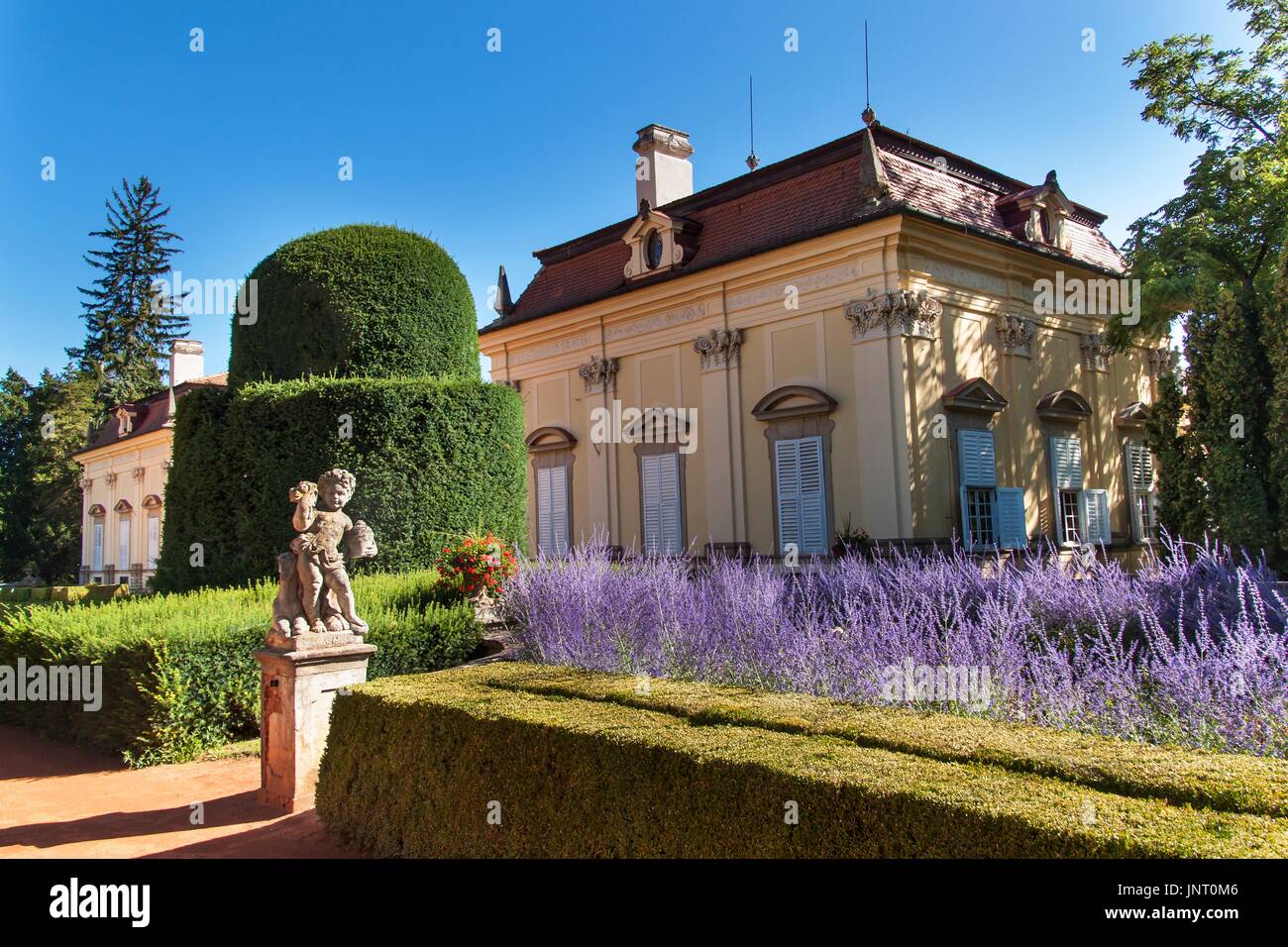Baroque chateau Buchlovice in the Czech Republic. Classical baroque ...