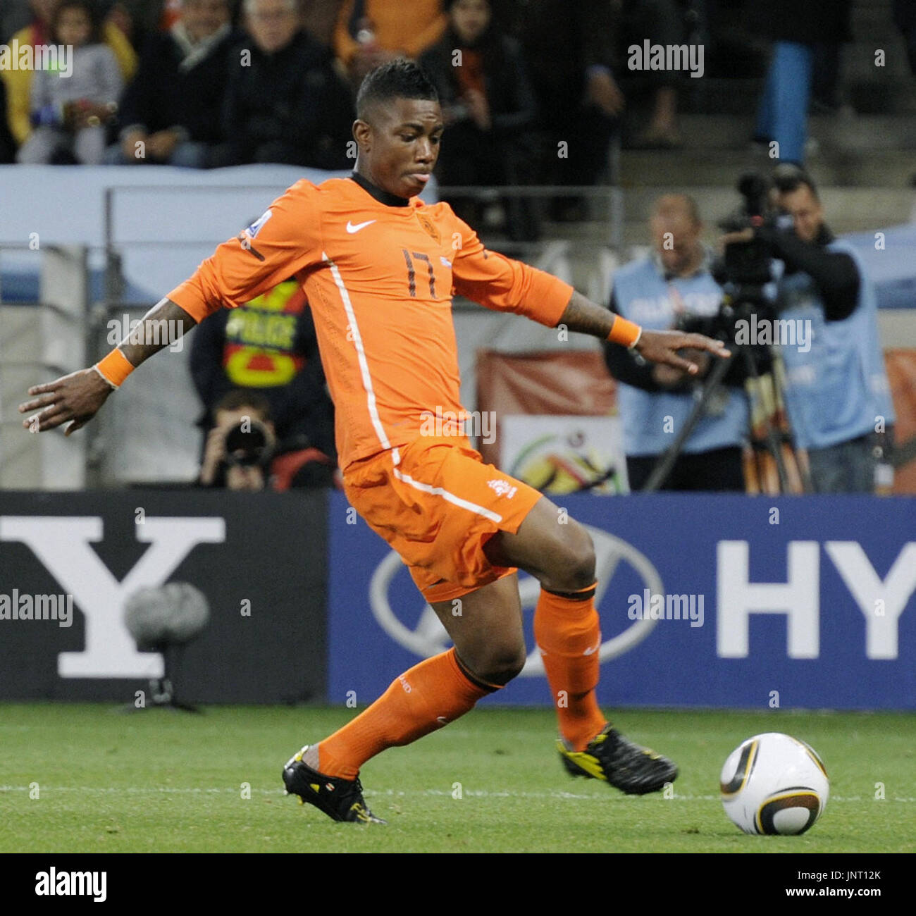 CAPE TOWN, South Africa - Netherlands striker Eljero Elia controls the ...