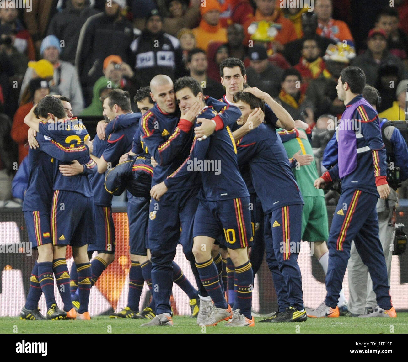 JOHANNESBURG, South Africa - Spain players celebrate after beating the ...