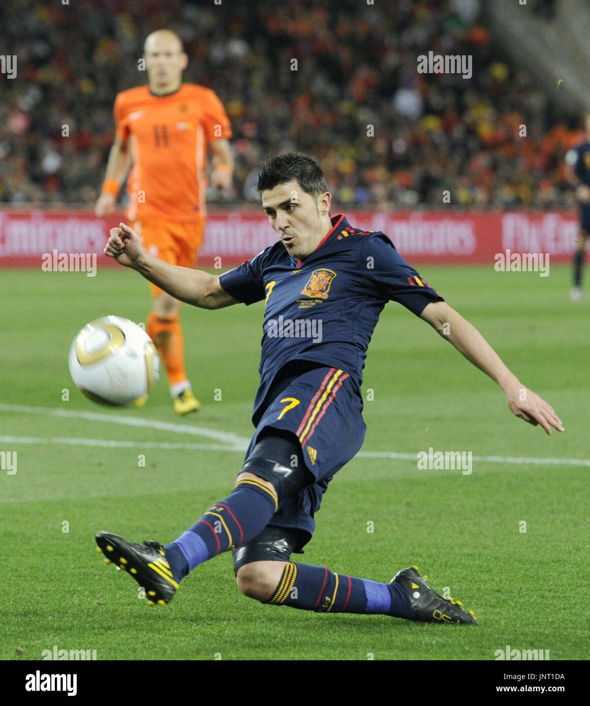 JOHANNESBURG, South Africa - Spain striker David Villa fires in a shot ...