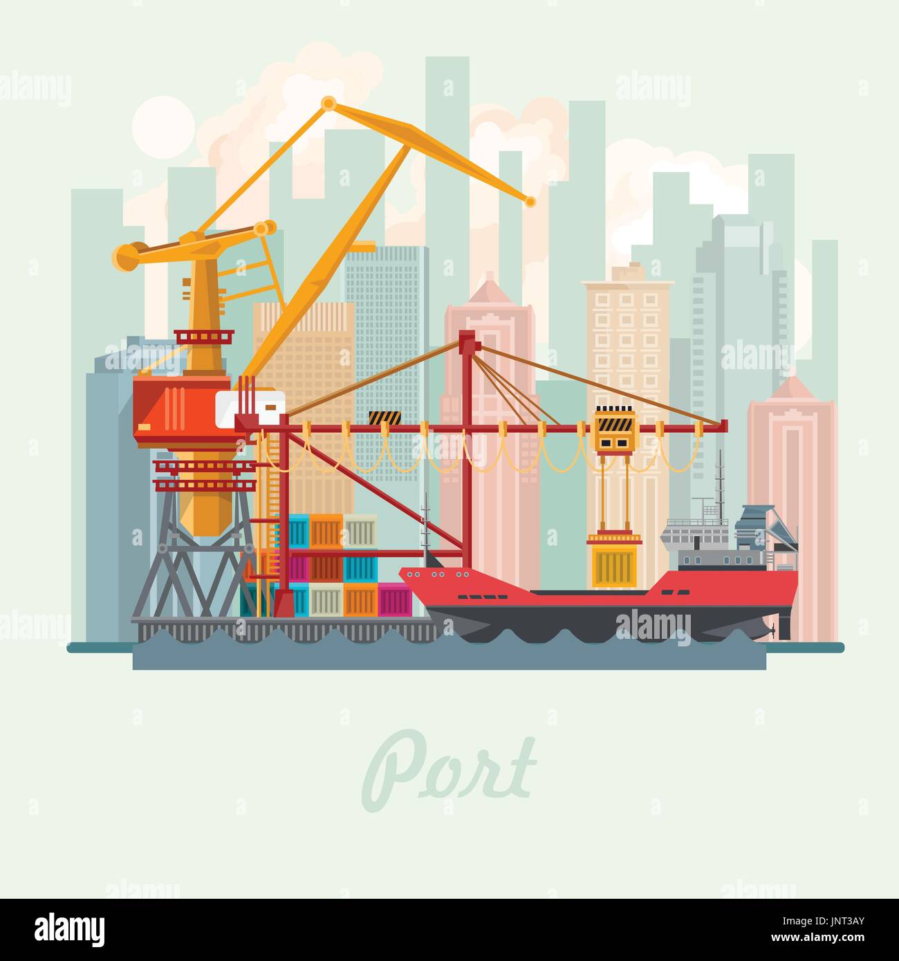 International Container Terminal Stock Vector Images - Alamy