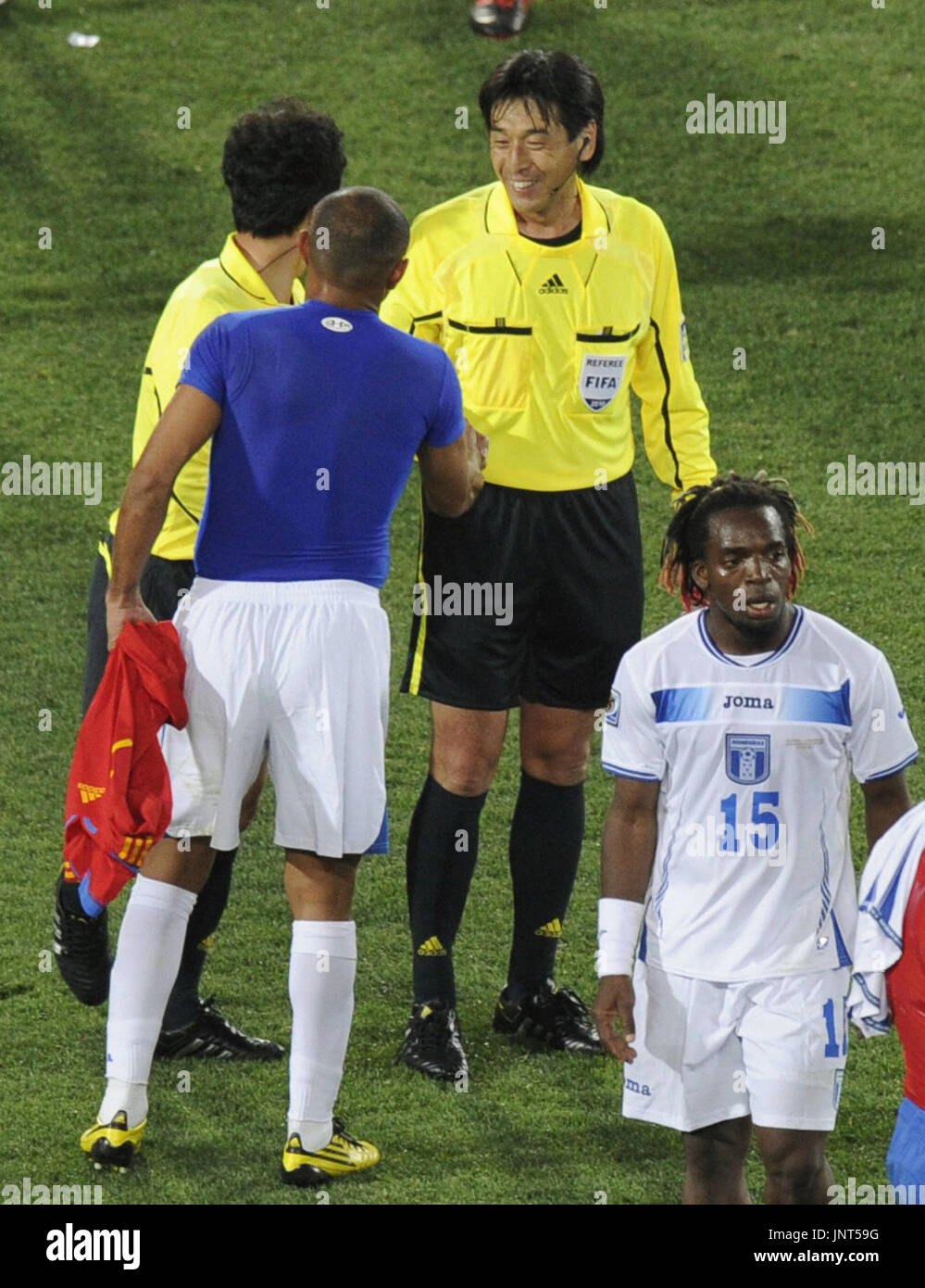 JOHANNESBURG, South Africa - Japanese referee Yuichi Nishimura (C ...