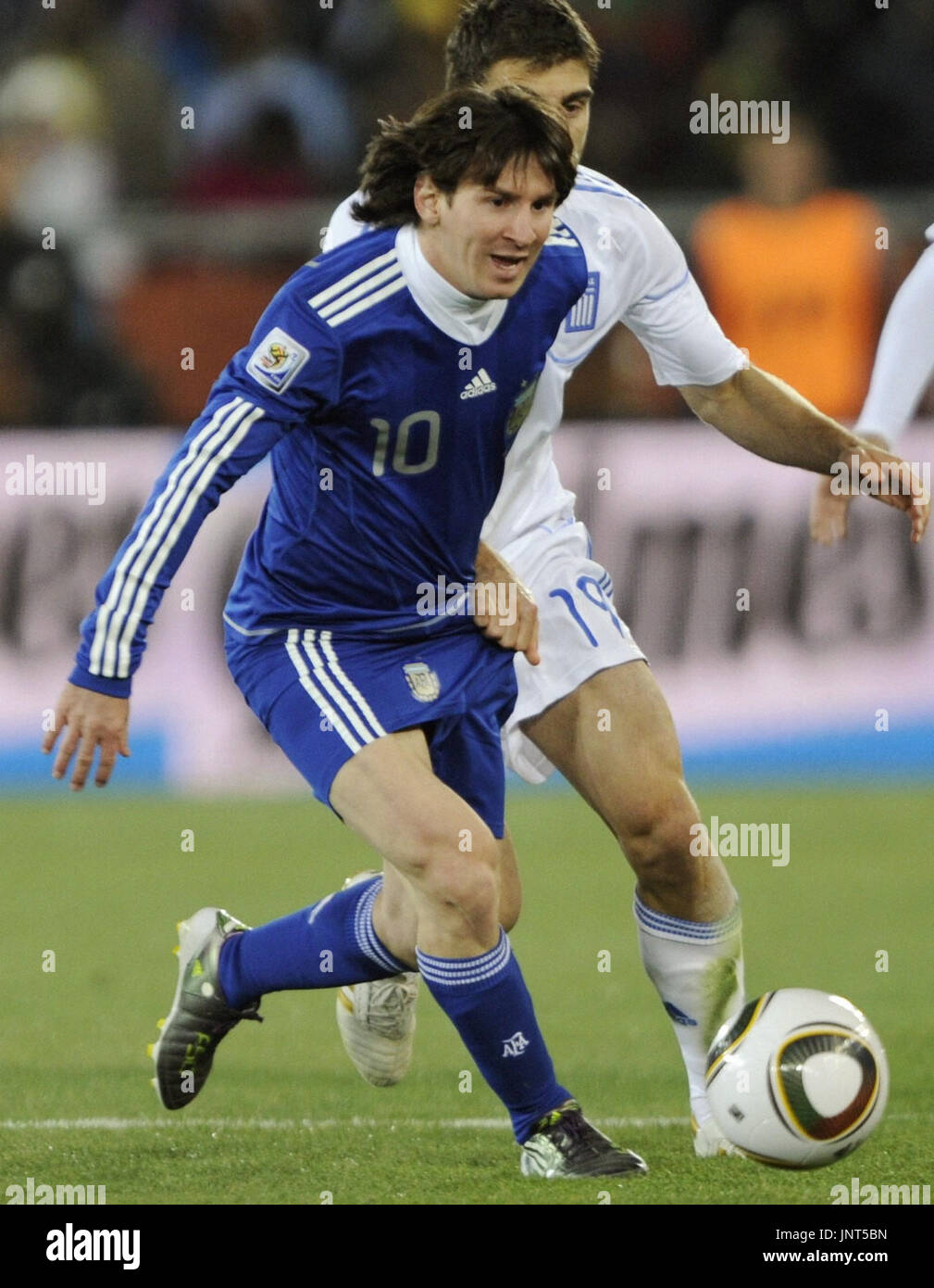 POLOKWANE, South Africa - Argentina striker Lionel Messi runs with the ...