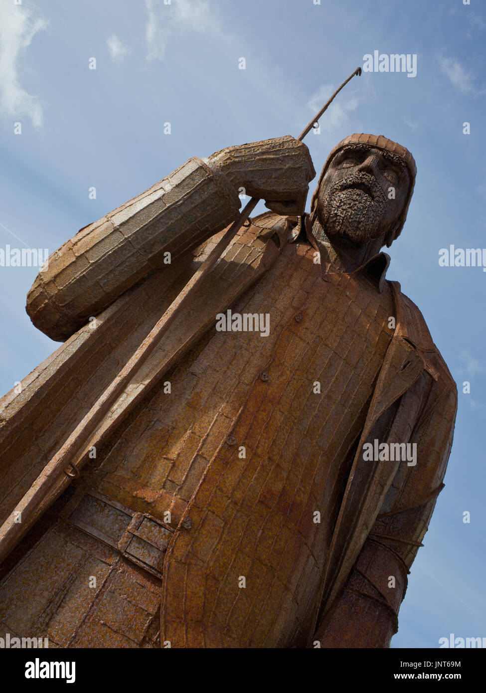Steel statue Filey Fisherman North Yorkshire Uk Stock Photo - Alamy