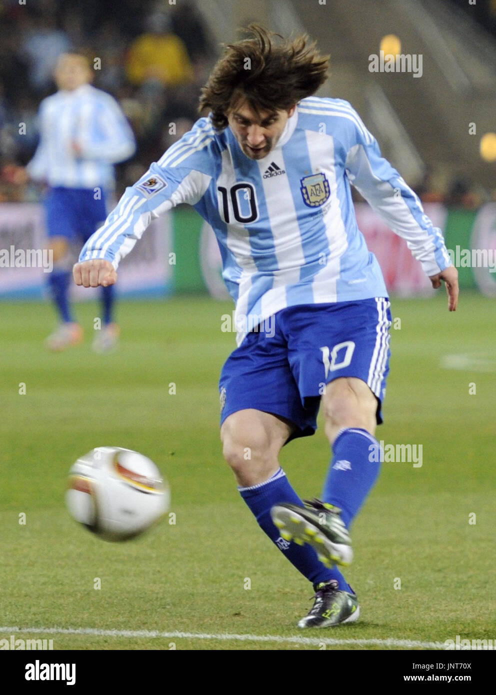 JOHANNESBURG, South Africa - Argentina striker Lionel Messi shoots ...