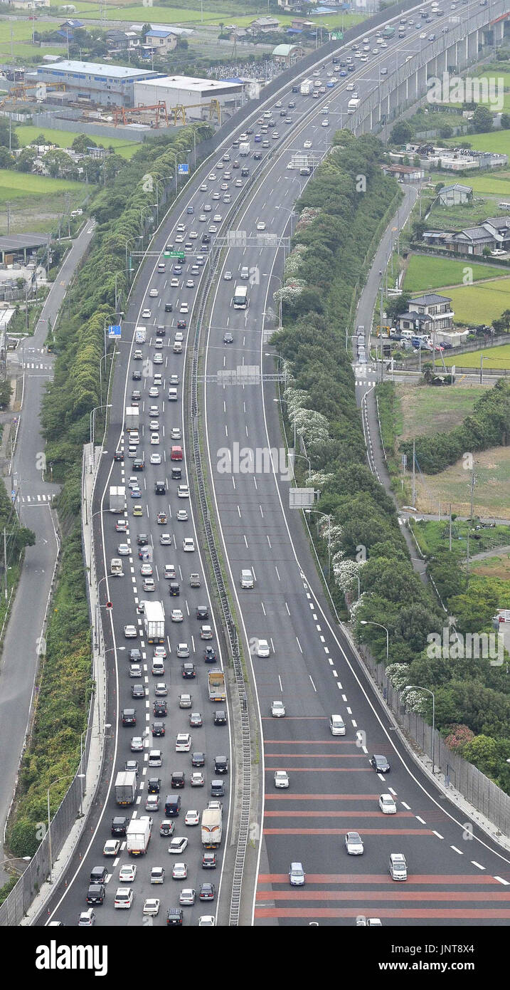 TOKYO, Japan - Joban Expressway is jammed with cars in Misato, Saitama ...