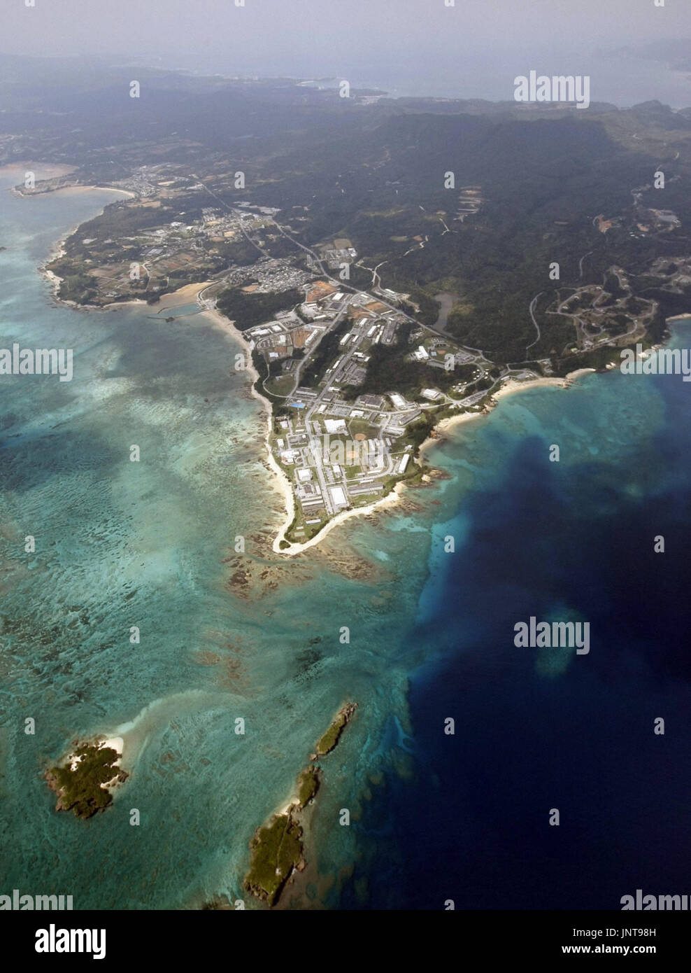 TOKYO, Japan - Photo shows an aerial image of the Henoko district in ...