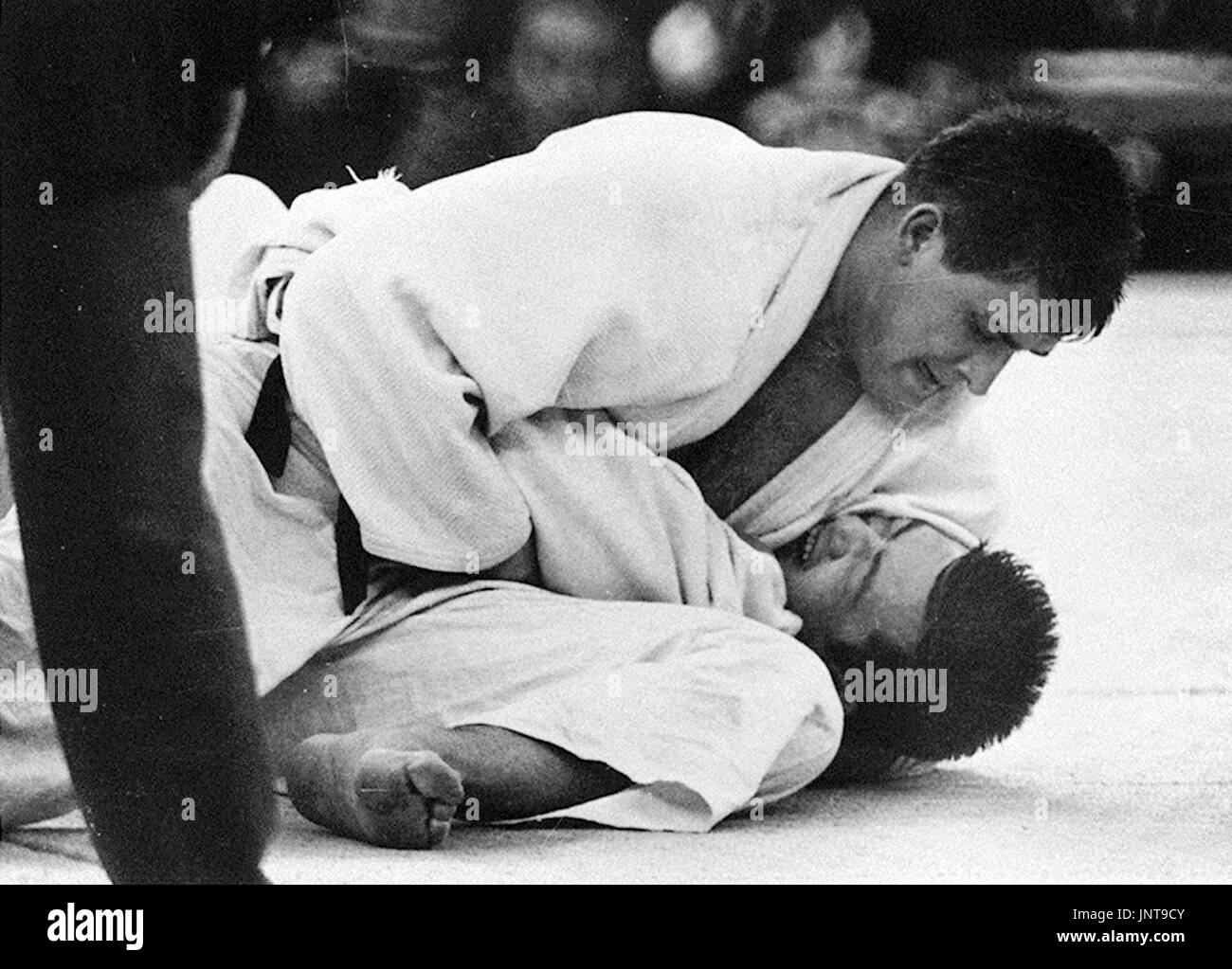 TOKYO, Japan - File photo shows Anton Geesink (up) of the Netherlands fighting Japan's Akio ...