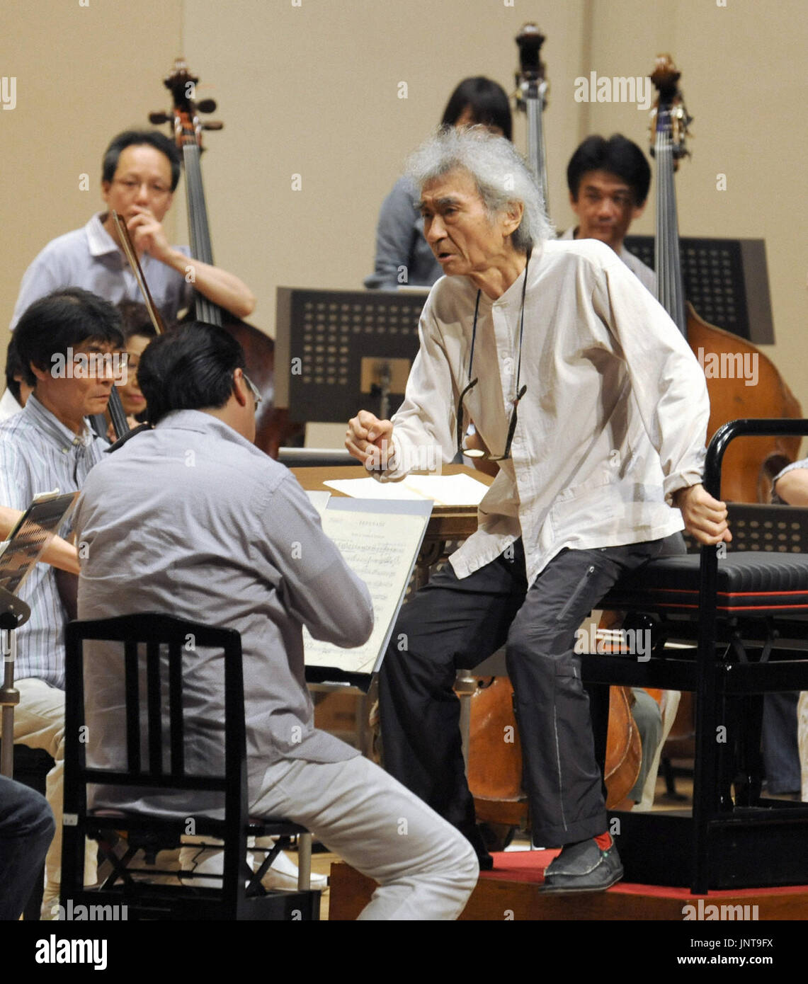 MATSUMOTO, Japan - Ailing Seiji Ozawa conducts during a rehearsal on ...
