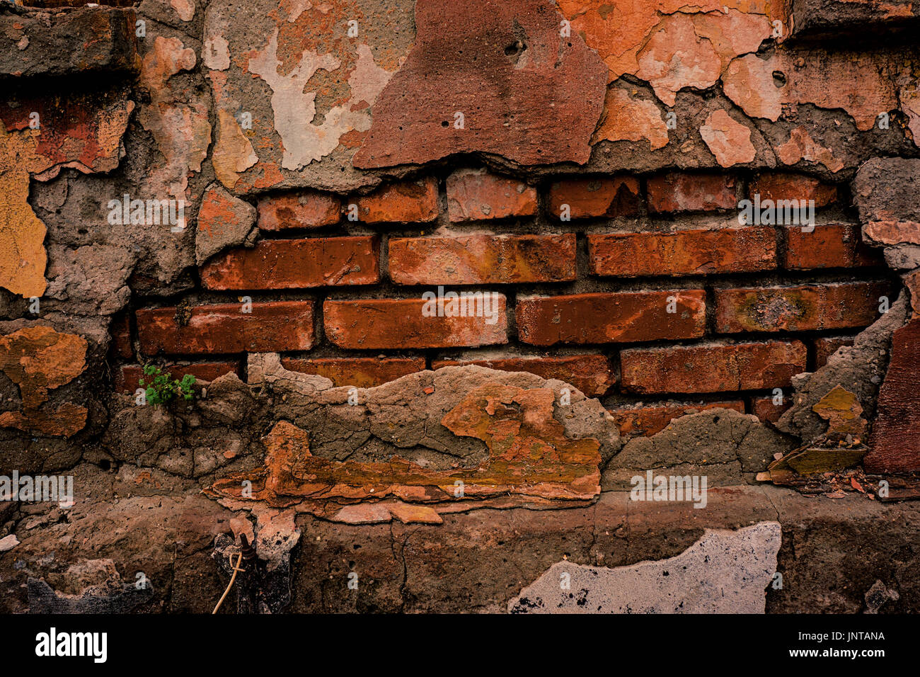 Old collapsing brick wall and plaster Stock Photo - Alamy