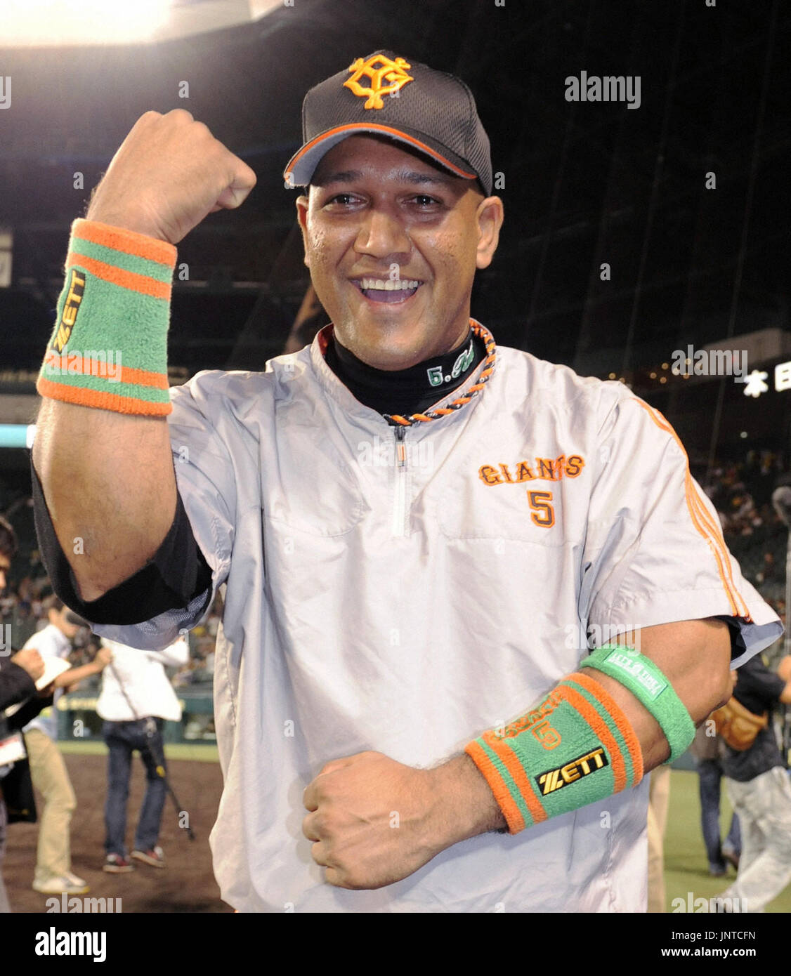 NISHINOMIYA, Japan - Alex Ramirez of the Yomiuri Giants poses for ...