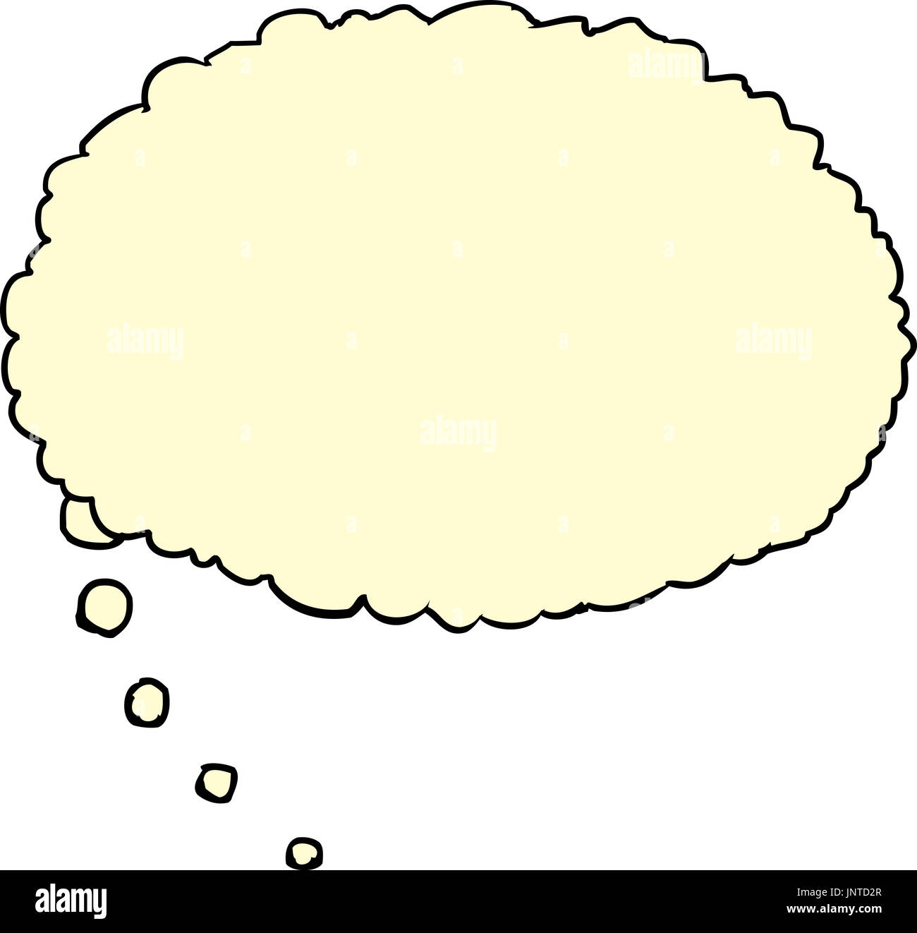 Single yellow thought balloon over white background Stock Photo - Alamy