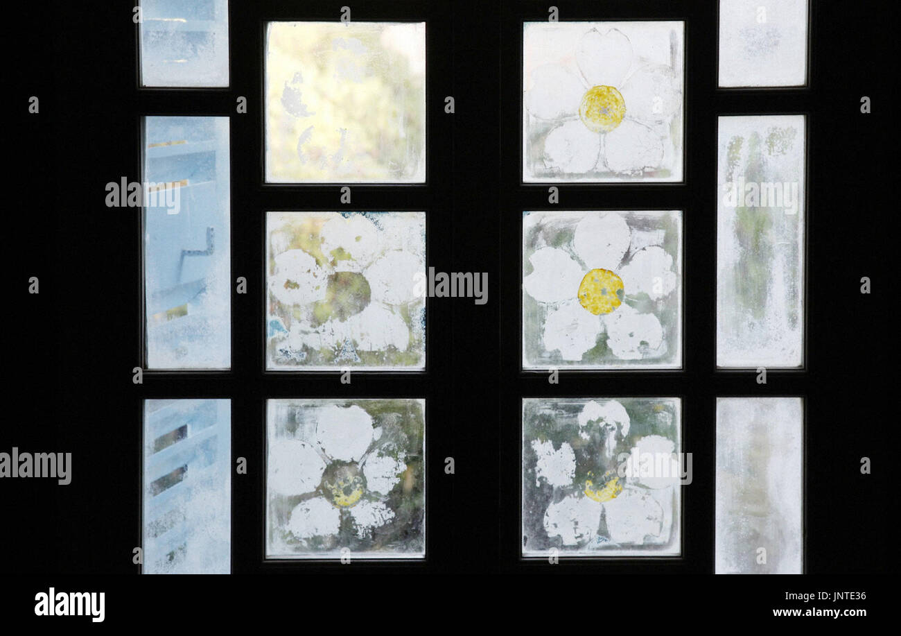 FUKUOKA, Japan - Photo taken Dec. 20, 2010, shows a window with hand ...