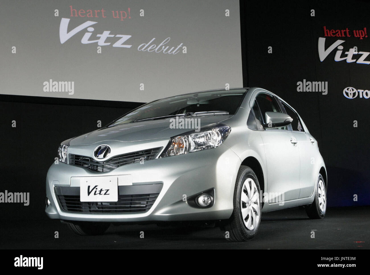 YOKOHAMA, Japan - Photo shows a fully restyled Vitz compact car that ...