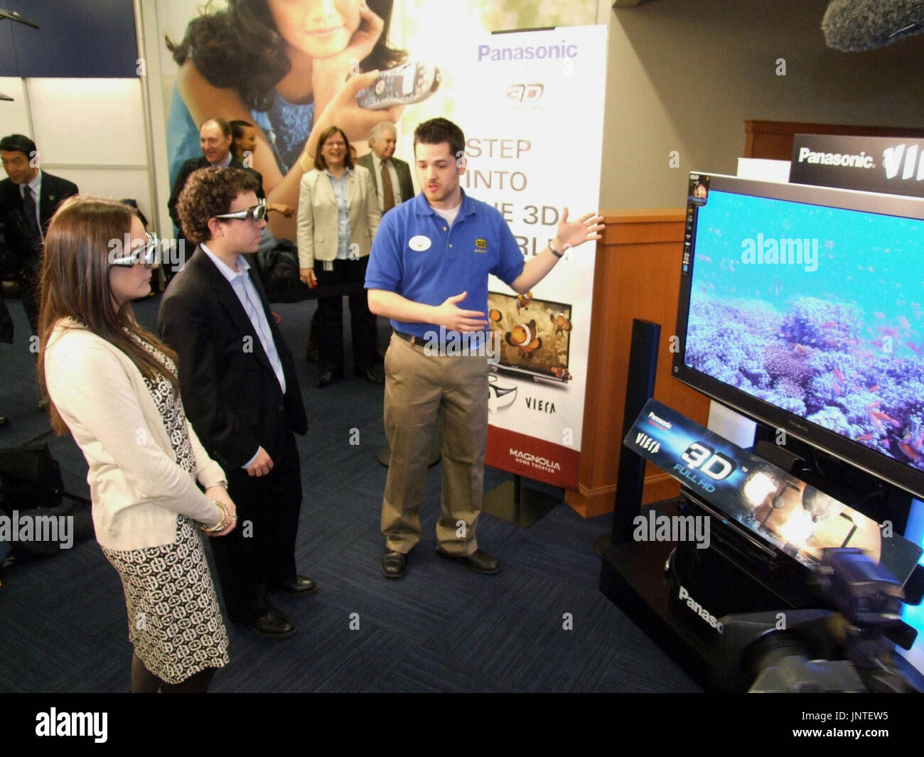 NEW YORK, United States - Customers view a display model of Panasonic ...