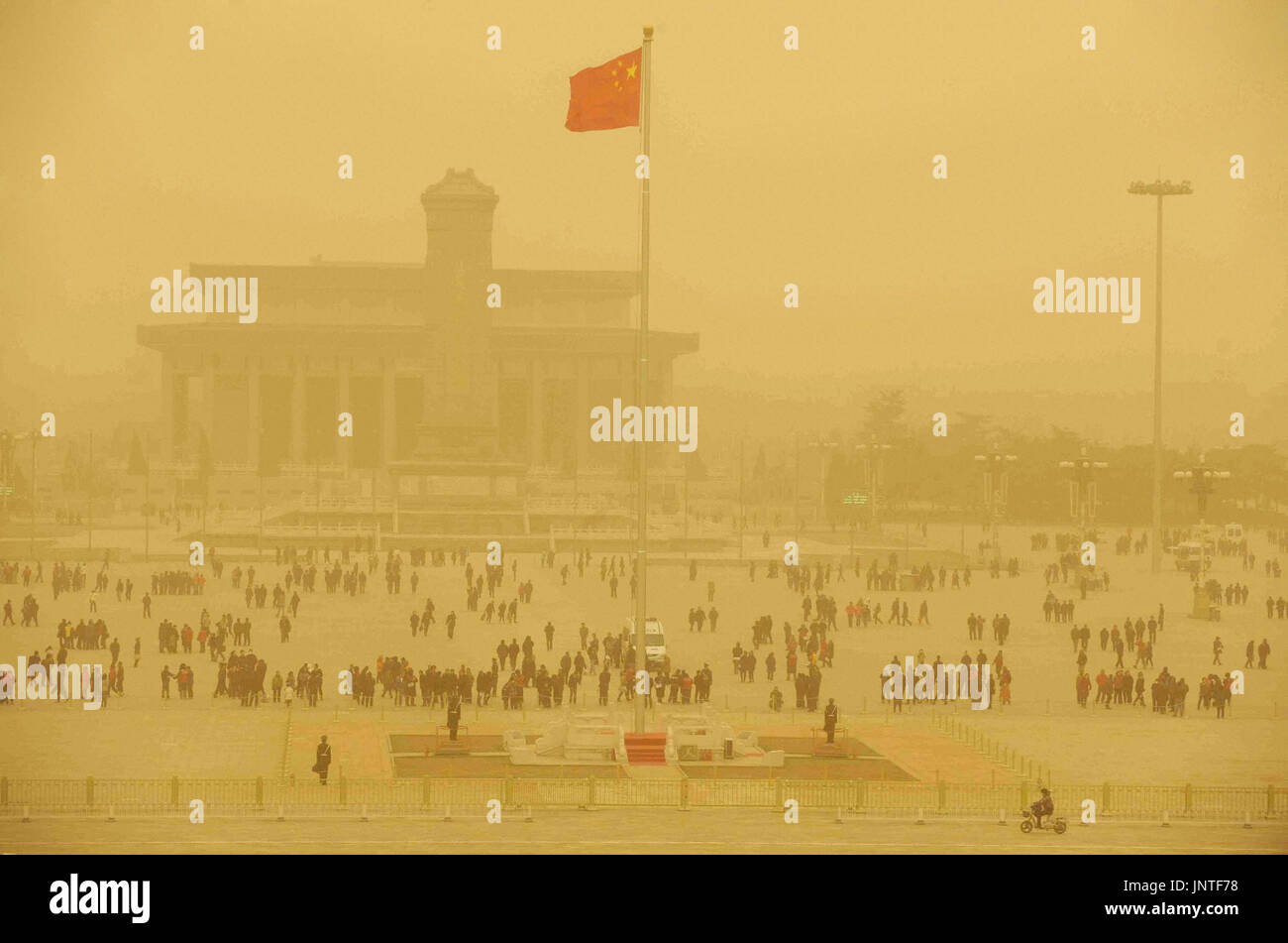 BEIJING, China - Beijing's Tiananmen Square is blanketed by yellow dust ...