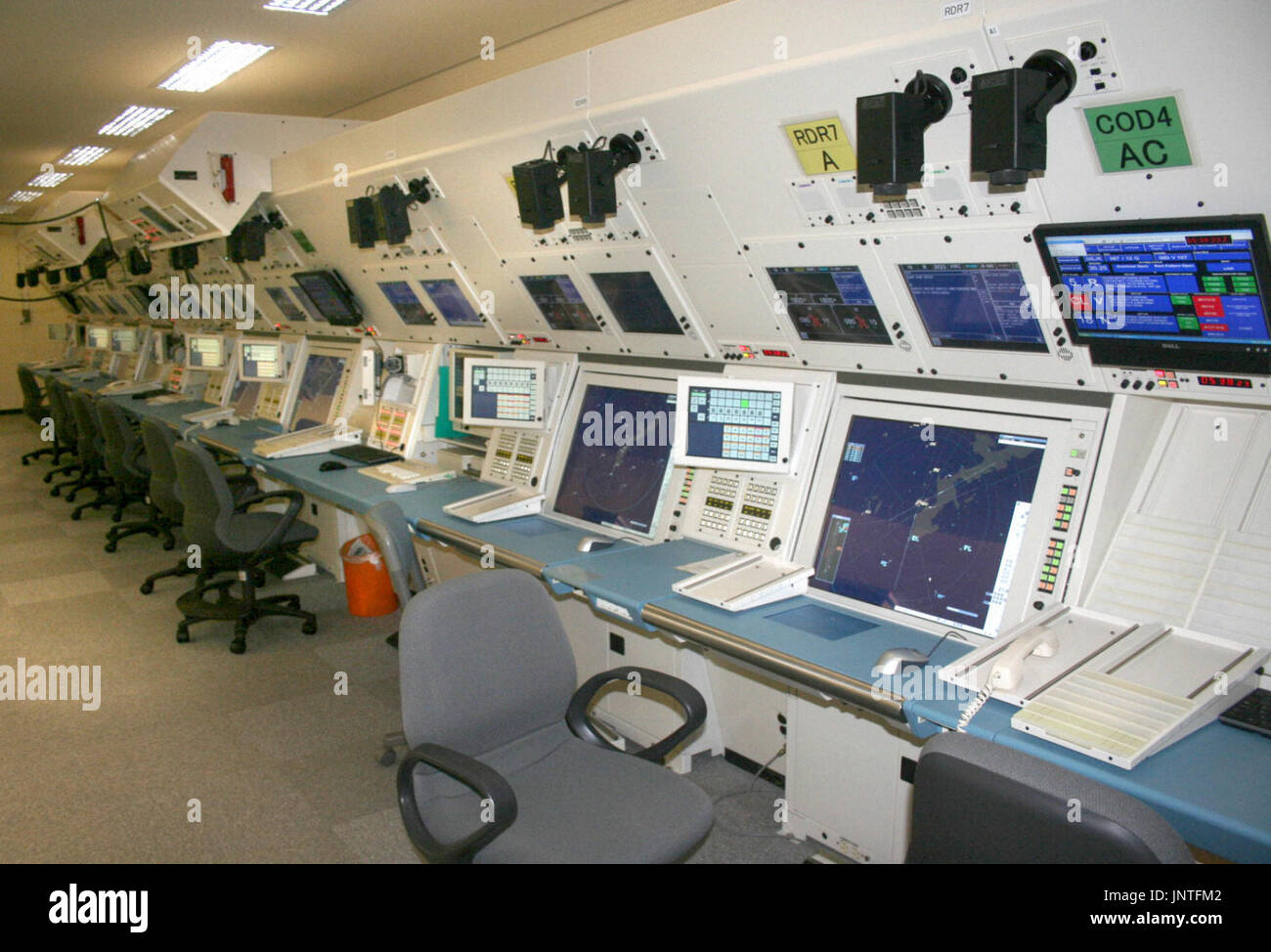 NAHA, Japan - Photo shows a new flight control room in Naha, Okinawa ...