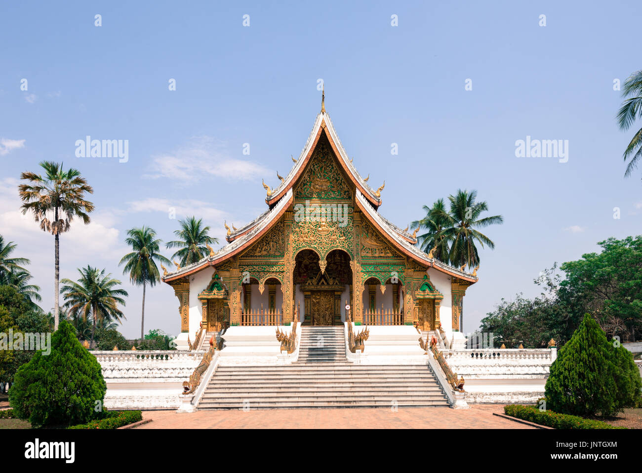 Front picture of Haw Pha Bang, located on the grounds of the Royal ...
