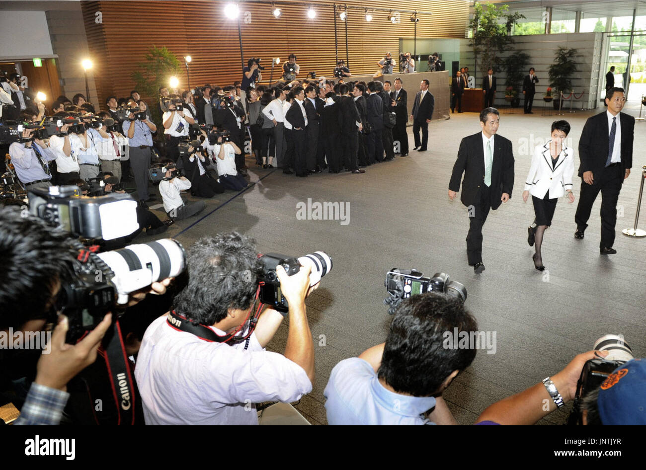 TOKYO, Japan - Lawmaker Renho (2nd from R) enters the prime minister's ...