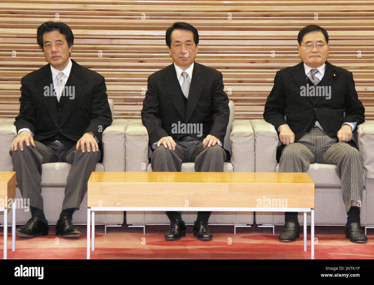 TOKYO, Japan - (From L) Foreign Minister Katsuya Okada, Prime Minister ...