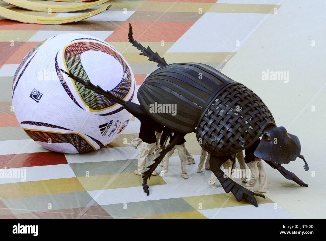 JOHANNESBURG, South Africa - A replica of a dung beetle carried by ...