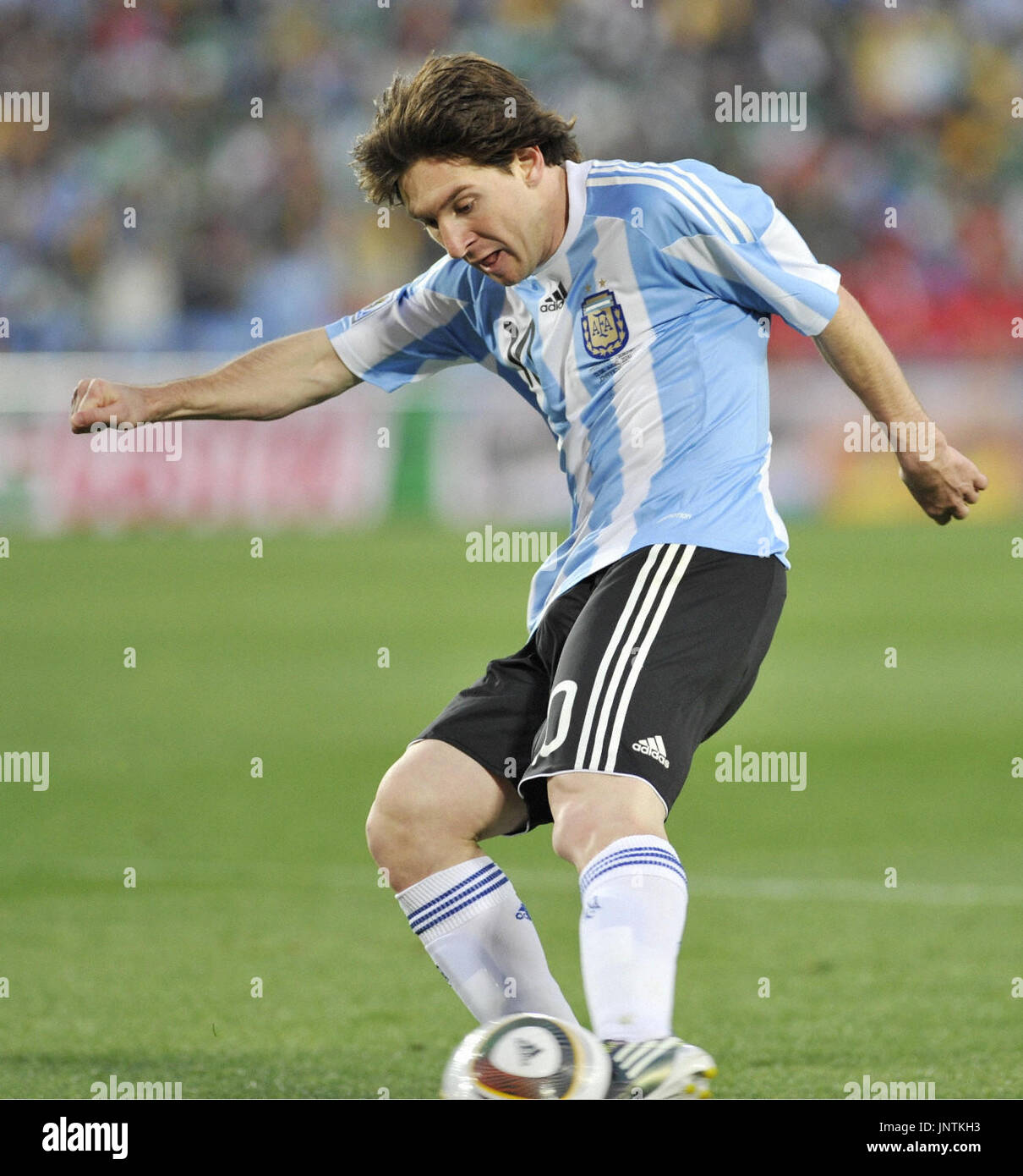JOHANNESBURG, South Africa - Argentina midfielder Lionel Messi shoots ...