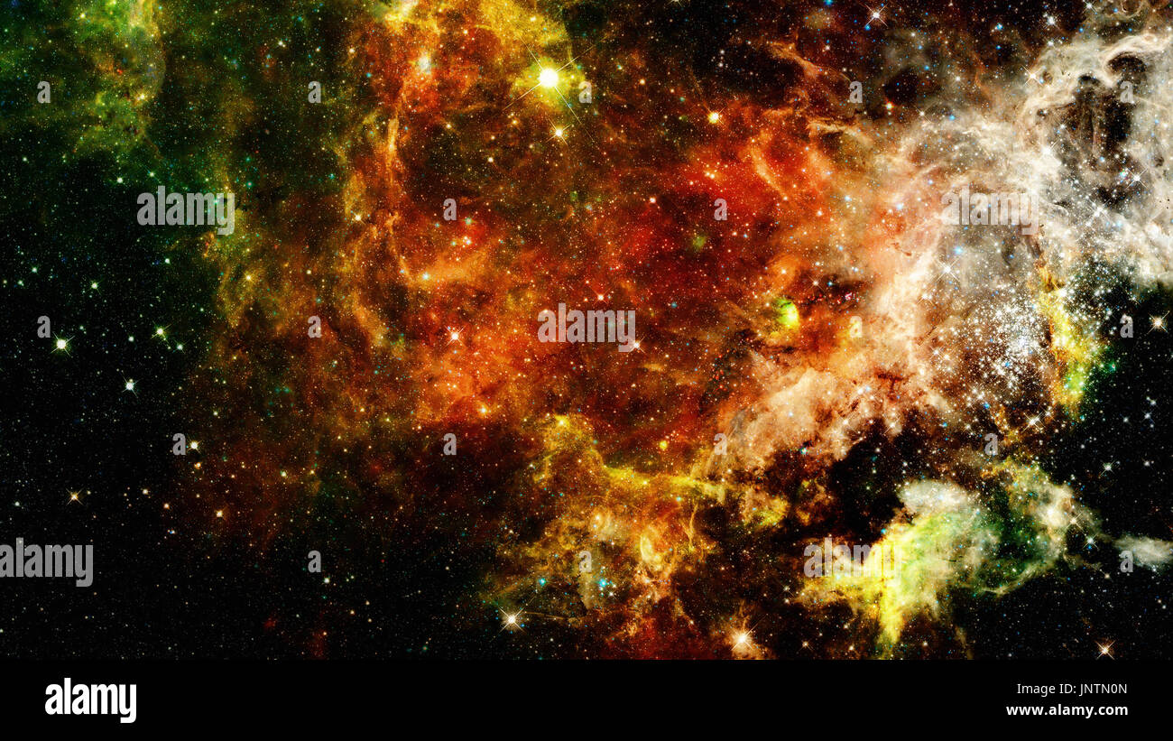 Universe scene with nebulae, stars and galaxies in outer space showing ...