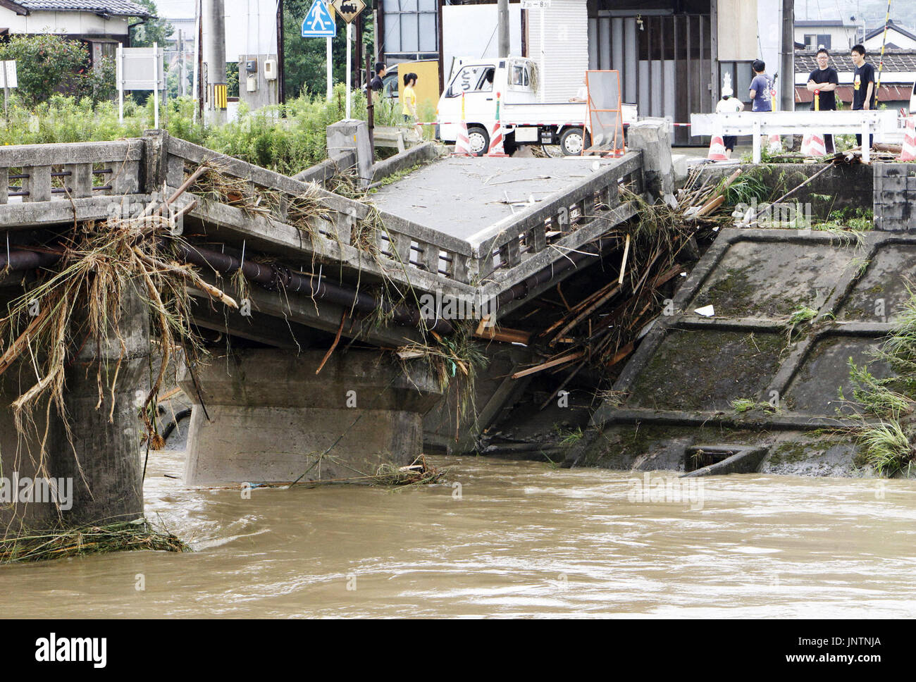 SANYO-ONODA, Japan - A bridge collapsed over the Asa River in Sanyo ...