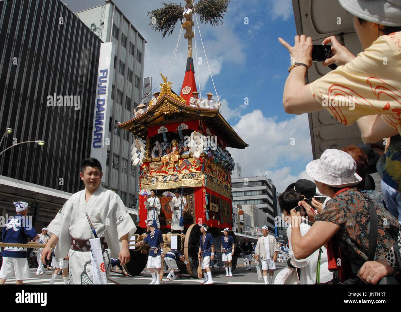 KYOTO, Japan - The Yamahoko-junko parade of decorated floats is held in ...