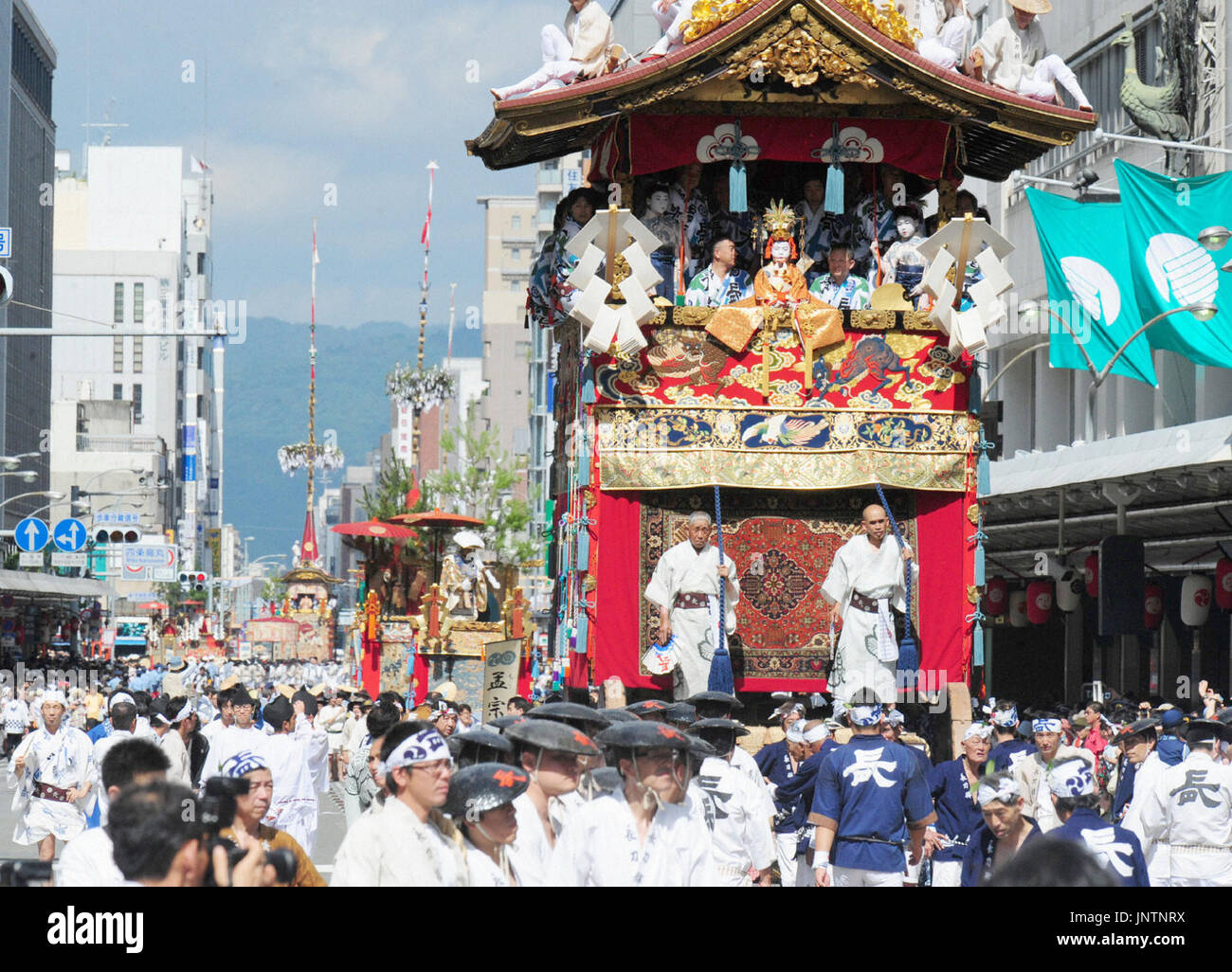 KYOTO, Japan - The Yamahoko-junko parade of decorated floats is held in ...