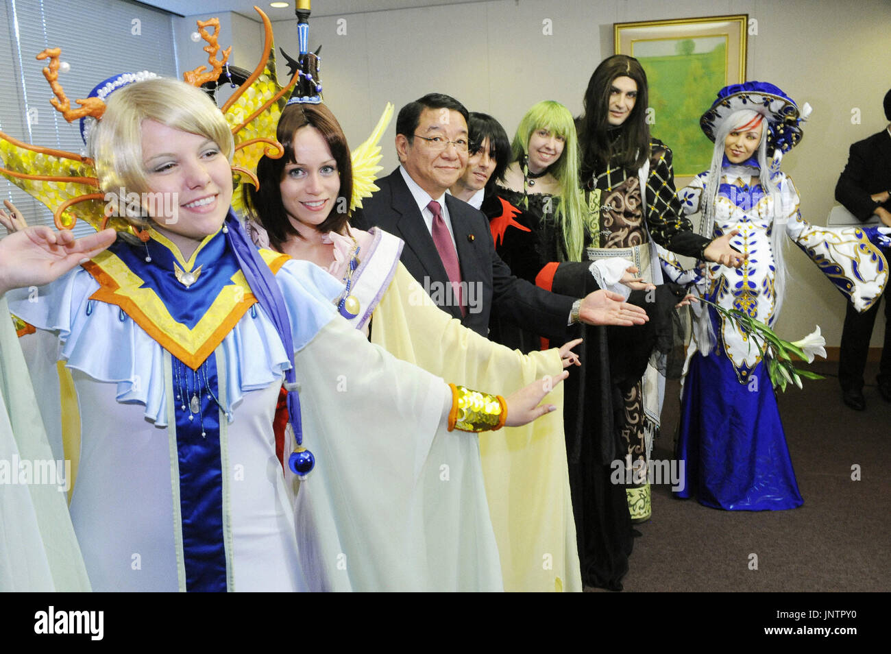 TOKYO, Japan - Costume role players from Spain, Mexico and the United ...