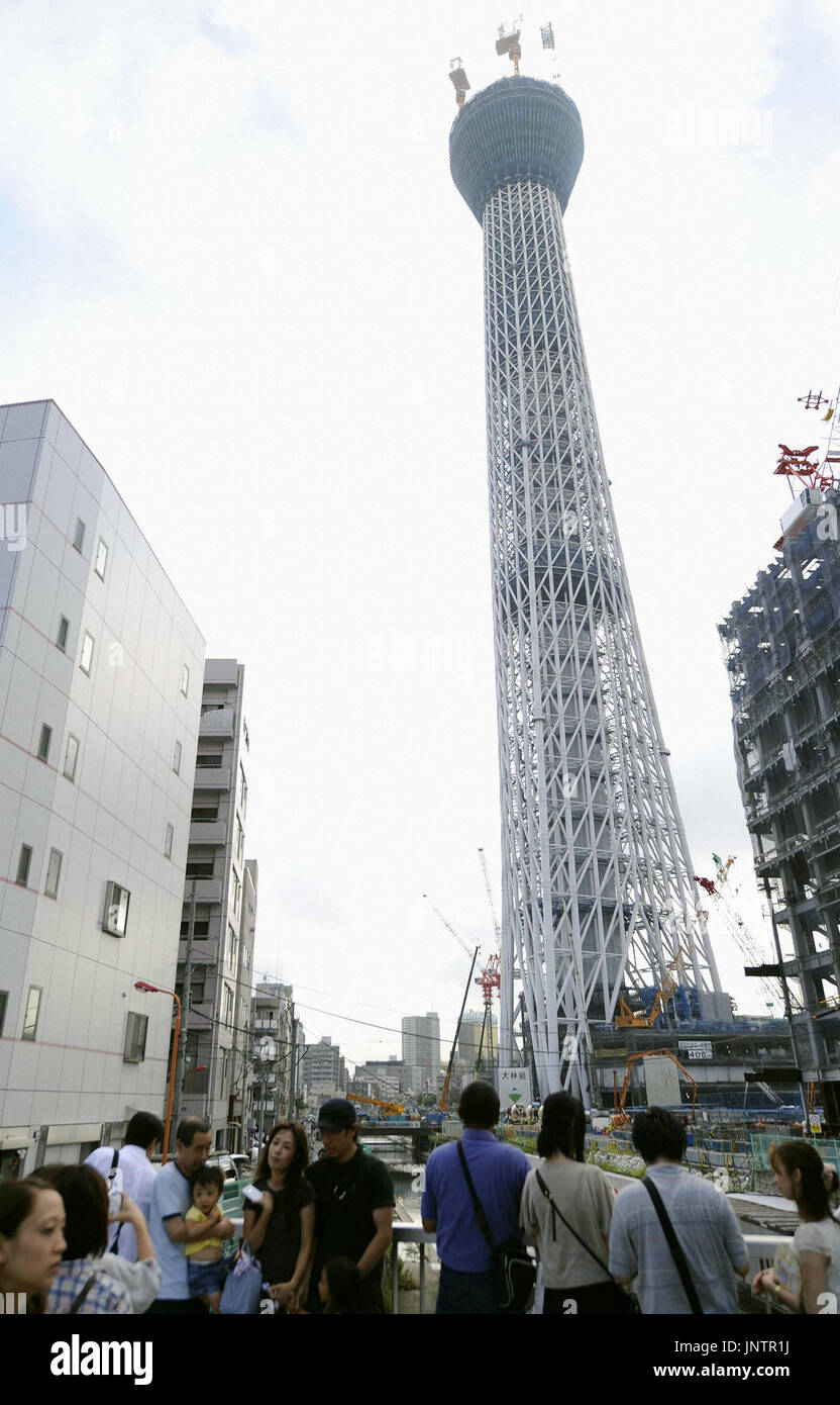 TOKYO, Japan - The Tokyo Sky Tree tower, under construction in Tokyo's ...
