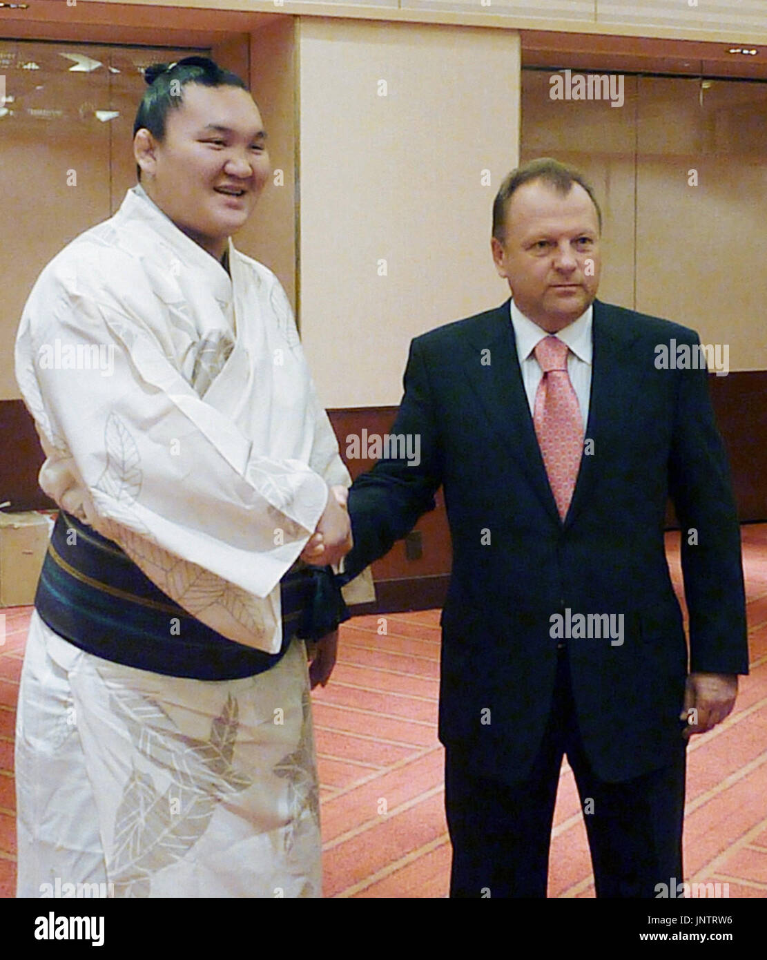 TOKYO, Japan - International Judo Federation President Marius Vizer (R ...